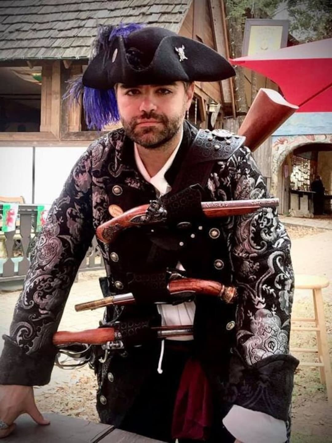 Silver and Black Captains Coat, Pirate Coat, Renaissance, Steampunk ...