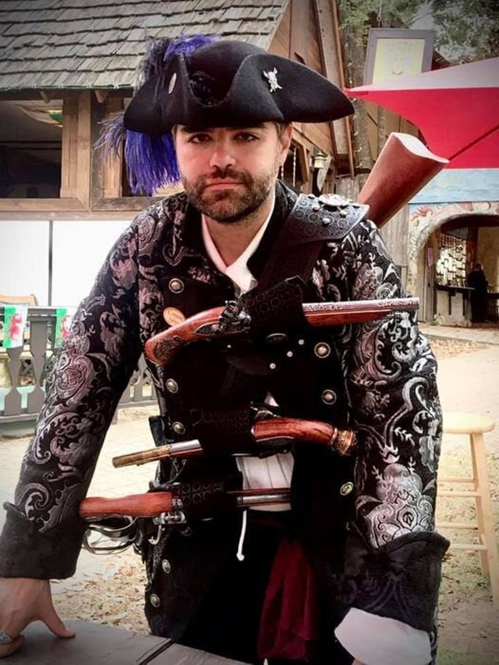 Silver and Black Captains Coat Pirate Coat Renaissance - Etsy