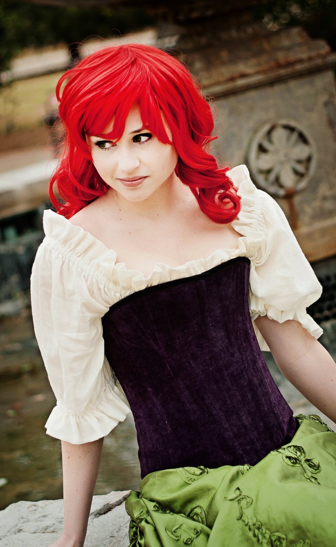 Cosplay Corset Purple Velvet, Victorian, Steampunk, Overbust, Ariel ...