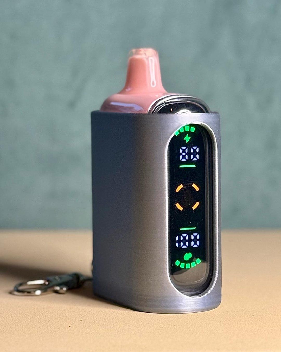 Geek Bar Pulse Vape Case Shiny Silver With Swivel Clasp Protective Hard ...