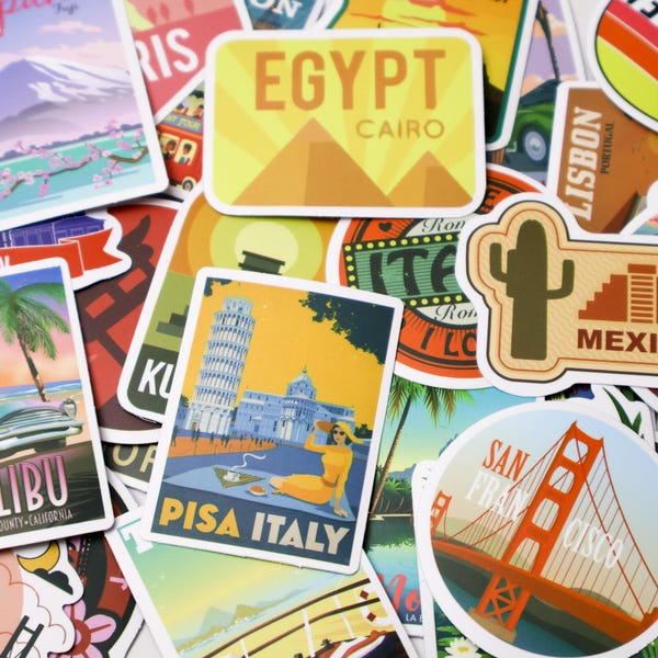 Suitcase Flag Stickers - Etsy UK