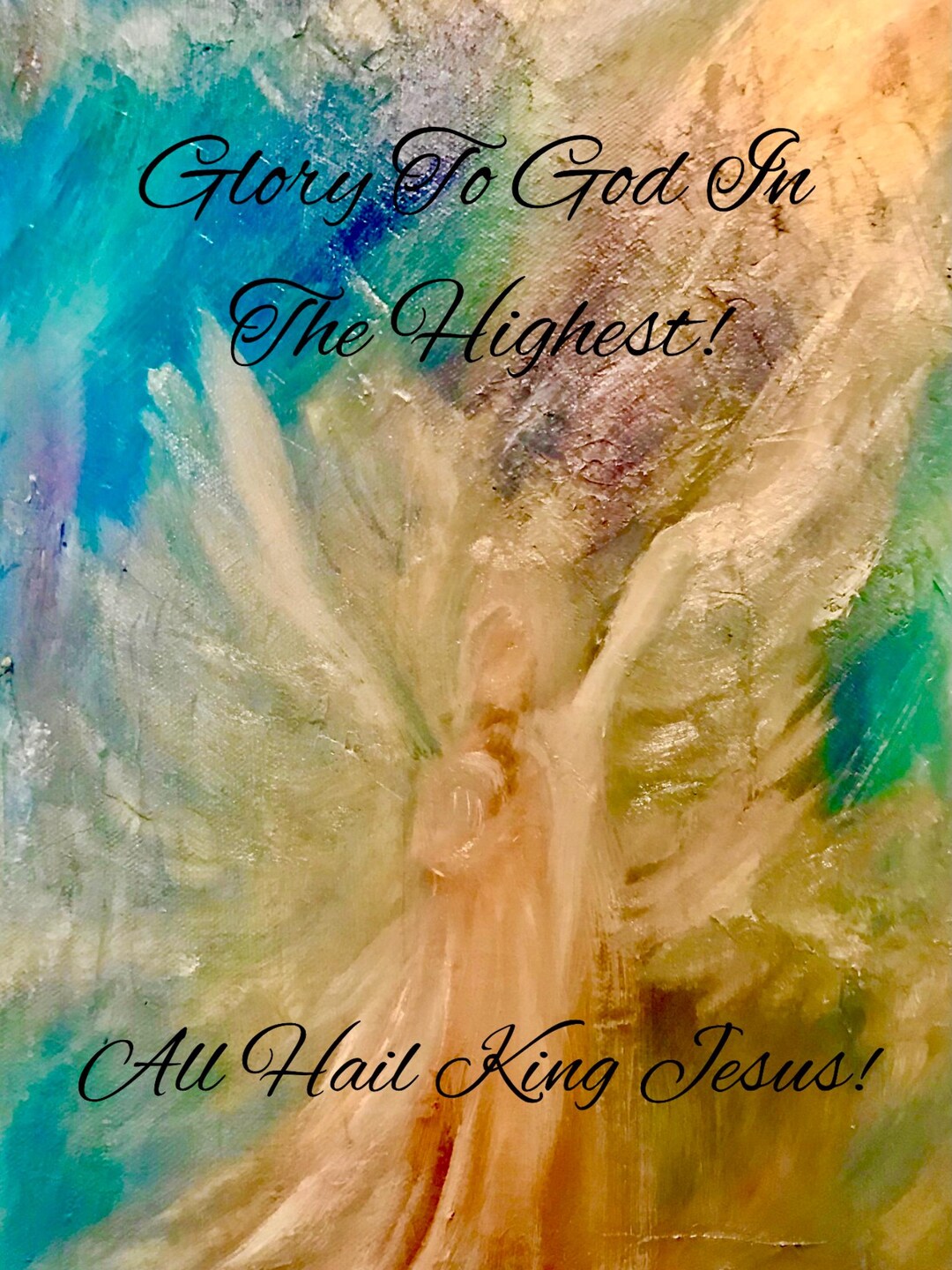 Christmas Cards Angel Blue and Gold Pack of 6 From Original Art by Gail Kirtz 5x7 - Etsy