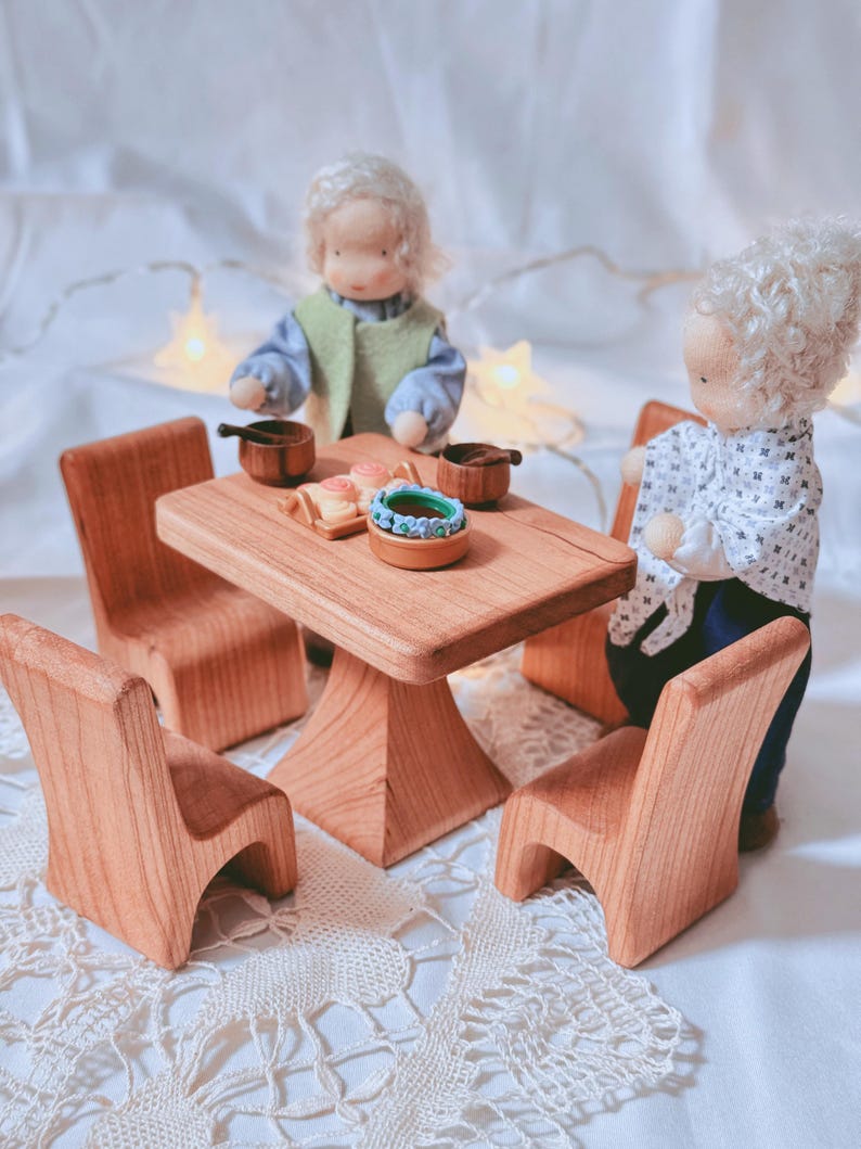 Wooden Dining Furniture Set for Dolls (1:12 Scale) - Etsy
