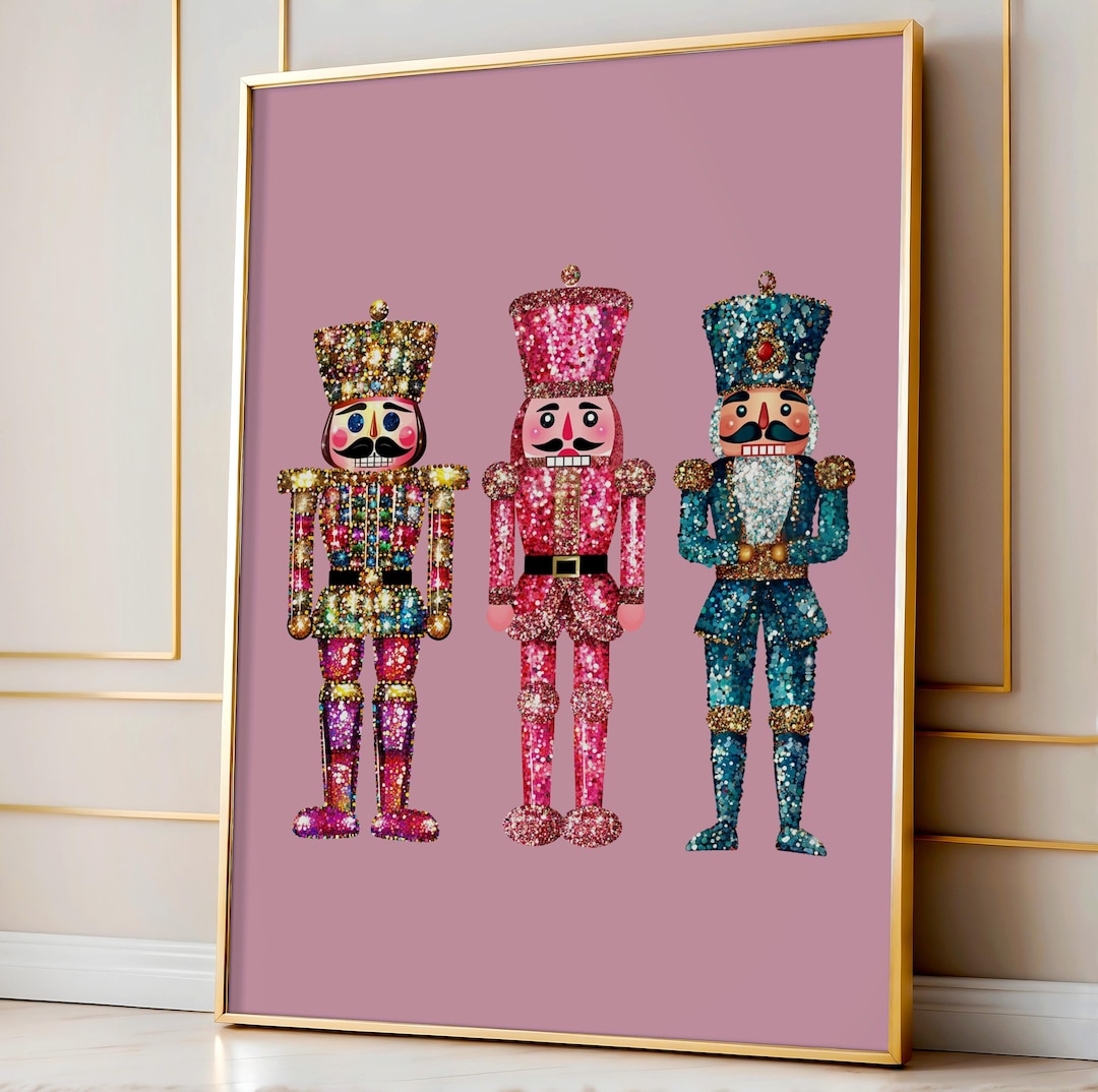 Pink Glitter Nutcracker Wall Art Nutcracker Christmas Wall Decor Toy ...