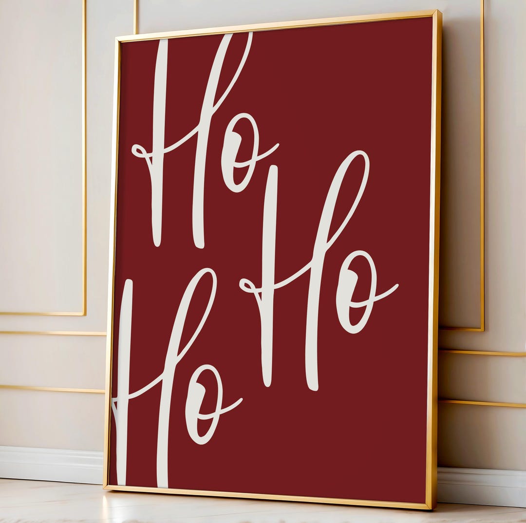 Ho Ho Ho Wall Art Prints Christmas Ho Ho Ho Red Christmas Wall Art ...