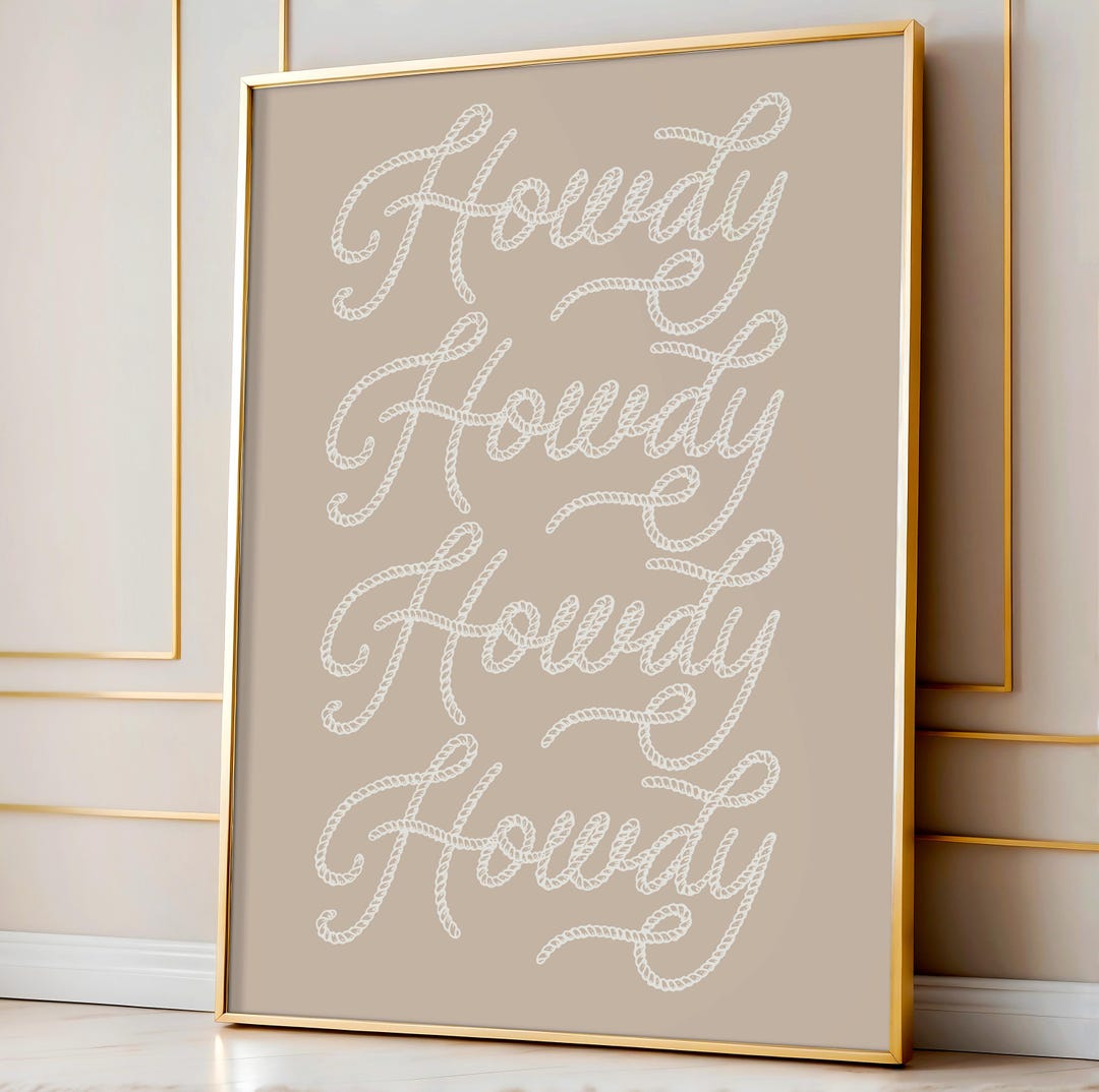 Howdy Rope Art Print, Howdy Wall Art, Western Decor, Cowboy Style ...