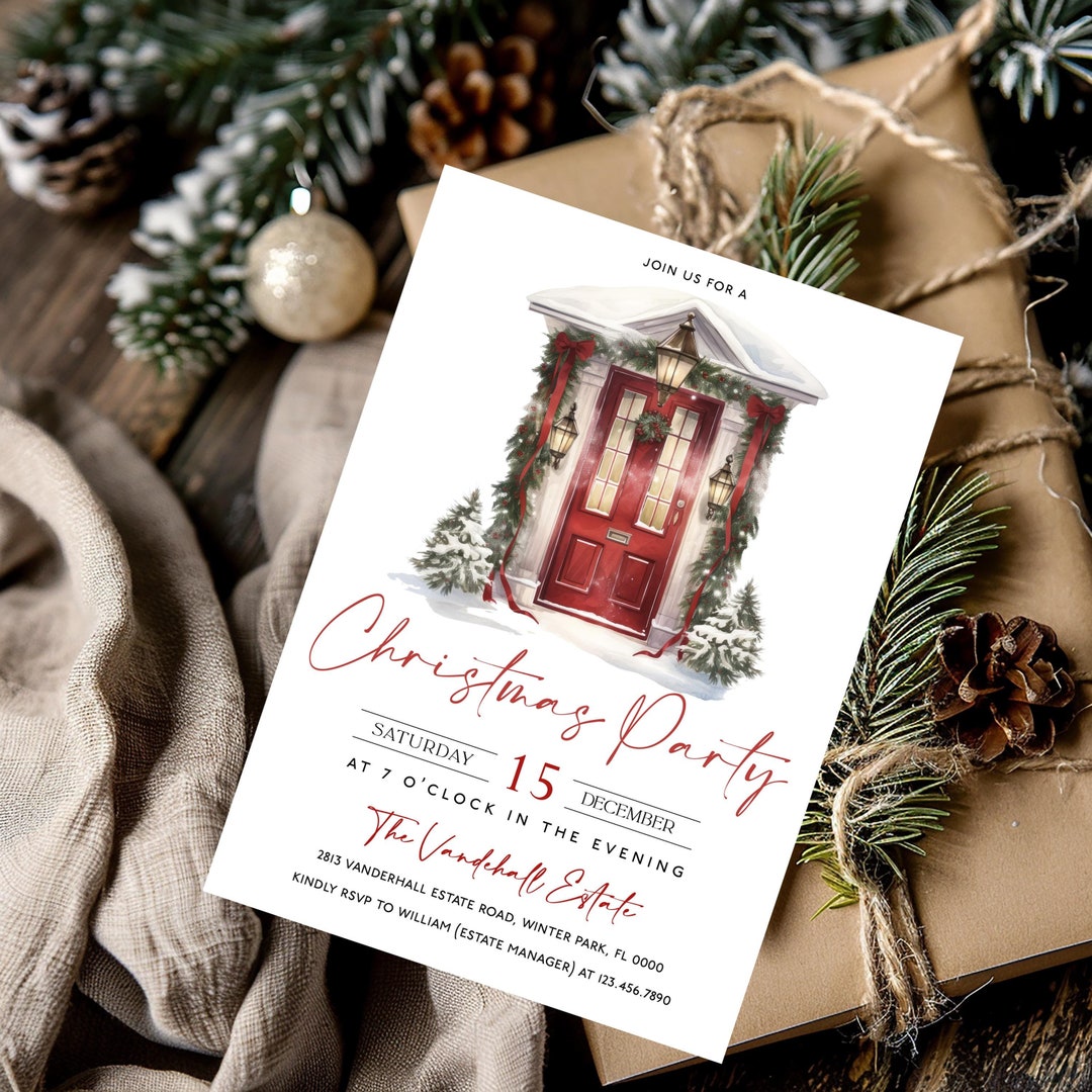 Christmas Party Invitation, Christmas Party Invite, Christmas Door ...