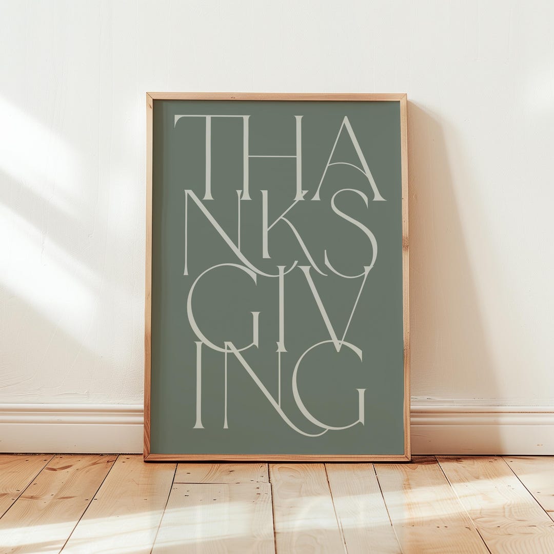 Grateful Typography Print: Thanksgiving Autumn Home Decor (digital ...