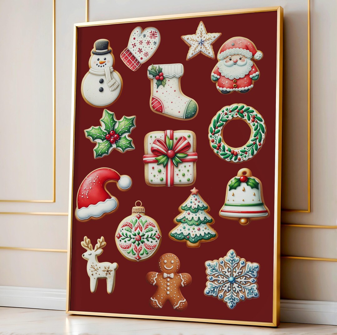 Christmas Cookies Art Print: Holiday Kitchen Decor (digital Download ...