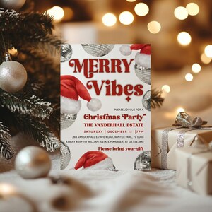 Christmas Party Invitation Template Christmas Party Invite Retro ...