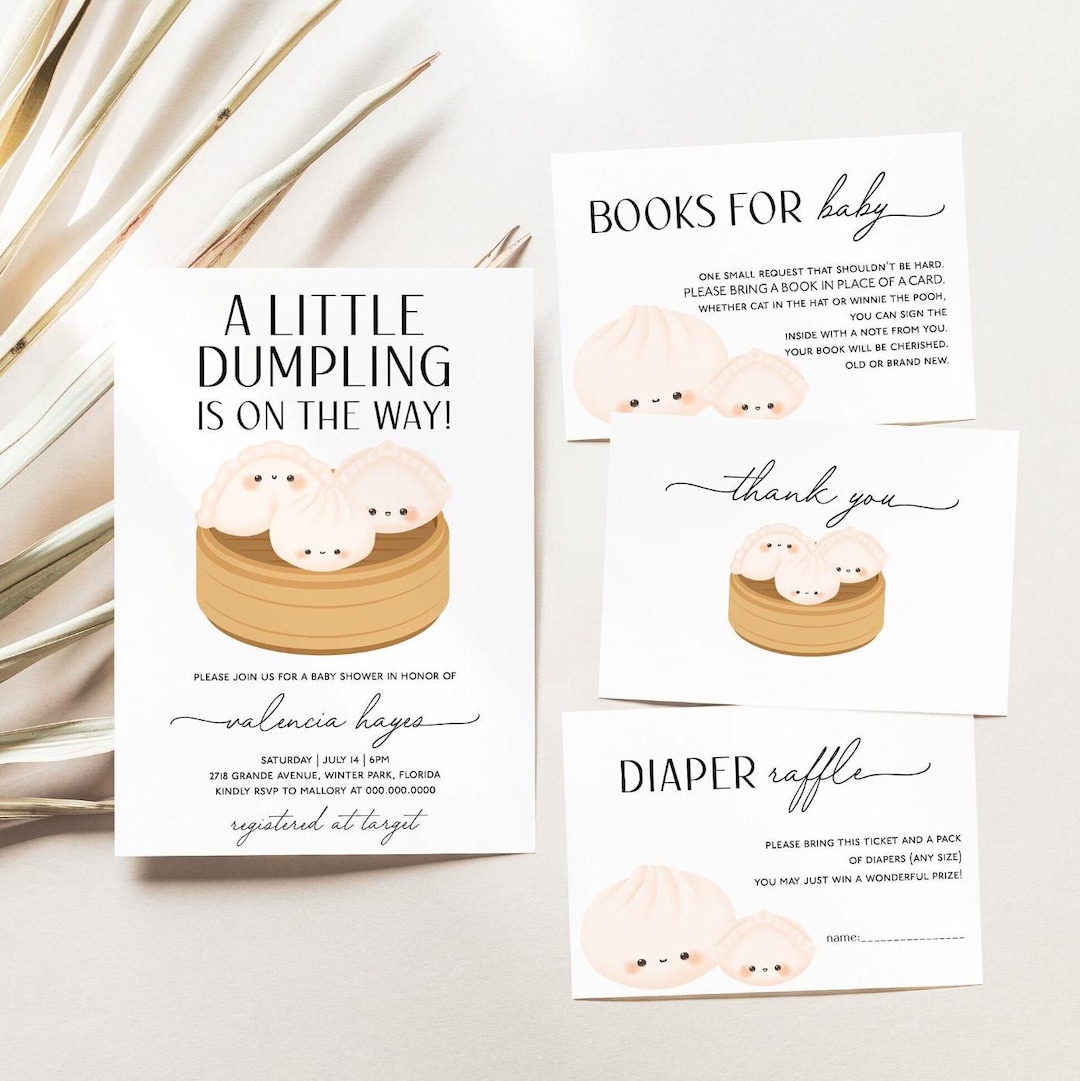 Dumpling Baby Shower Invitation Bundle Template (digital Download) - Etsy