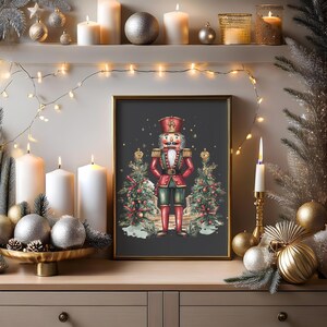 Vintage Nutcracker Christmas Art Print: Holiday Wall Decor (digital ...