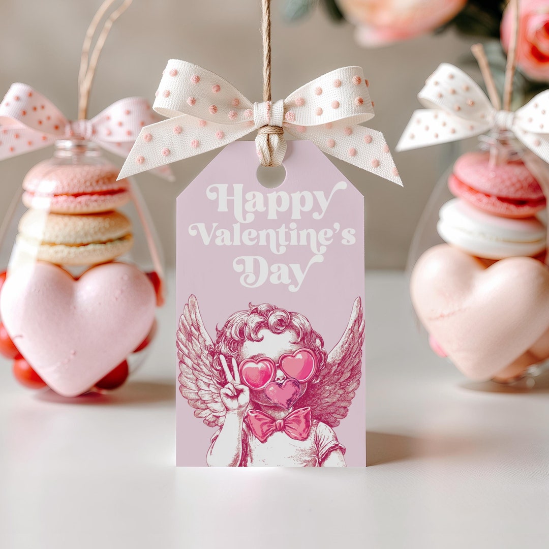 Retro Cupid Valentine's Day Gift Tag (digital) - Etsy