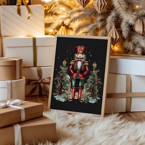 Vintage Nutcracker Christmas Art Print: Holiday Wall Decor (digital ...