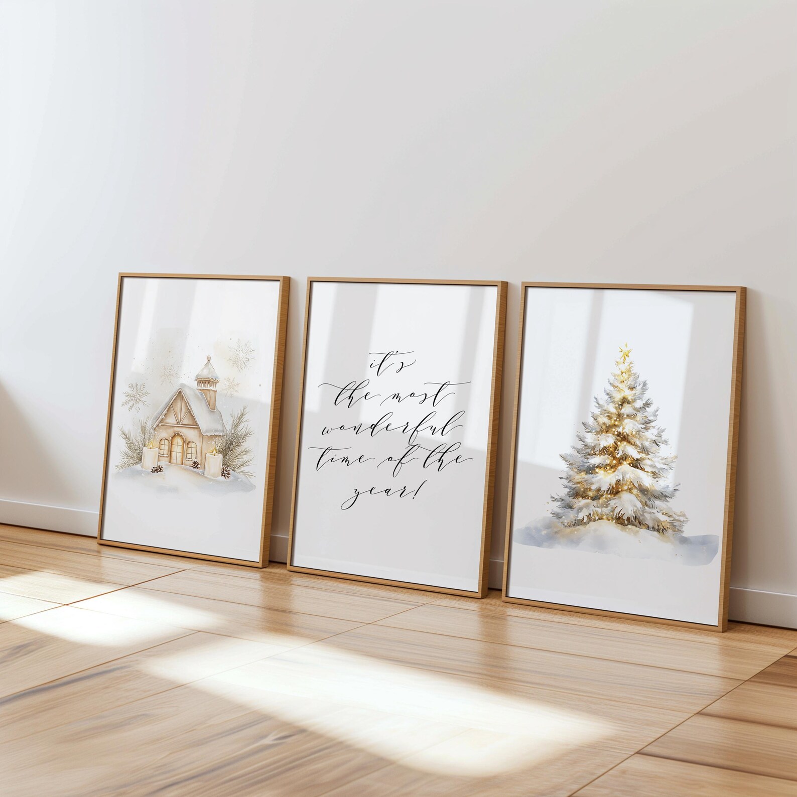 Christmas Printable Art Set: Holiday Tree Gallery Wall Decor (digital ...