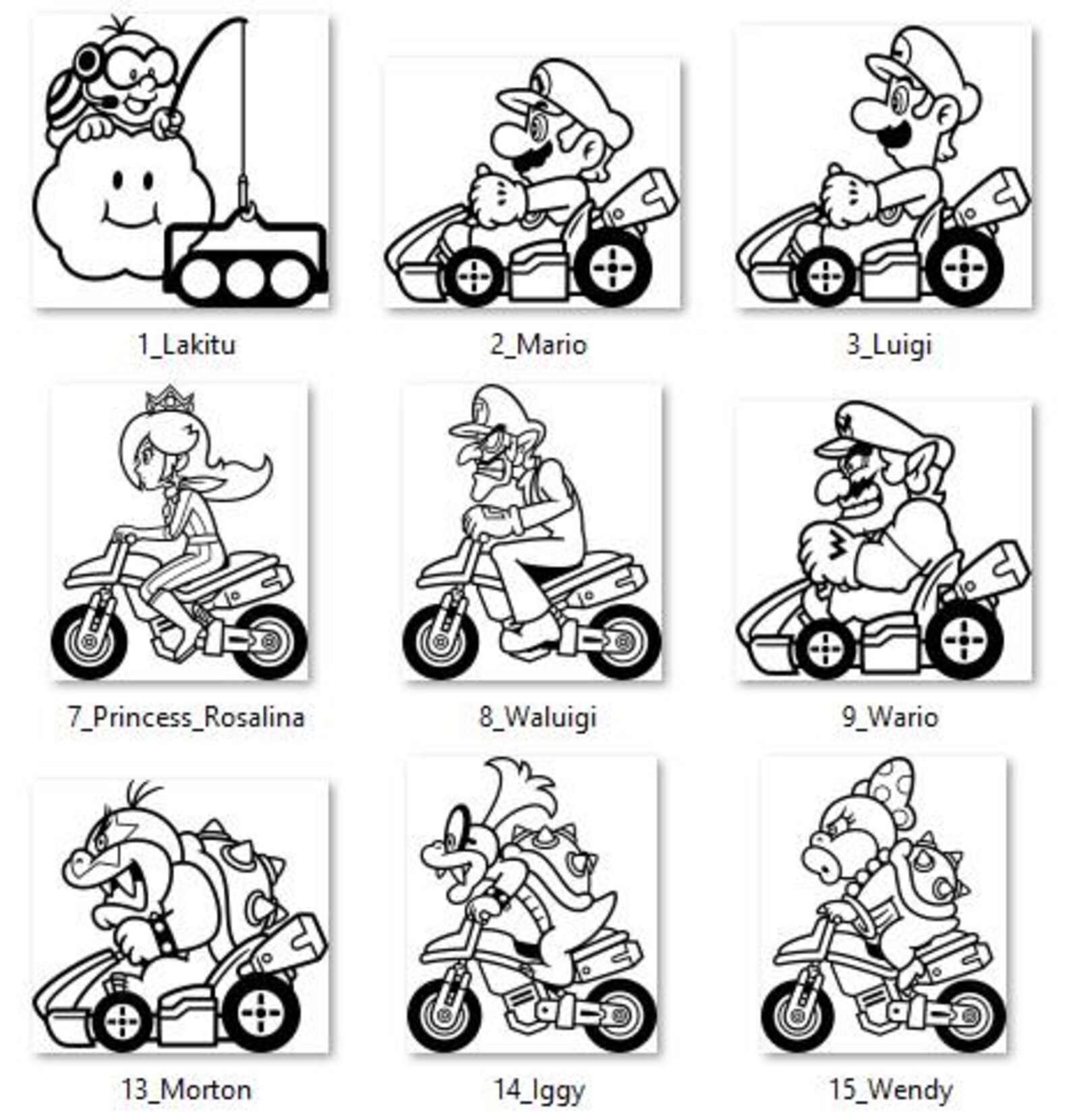 Mario Kart Character Vinyl Sticker Decal - Use on Your Car, Mug, Water ...