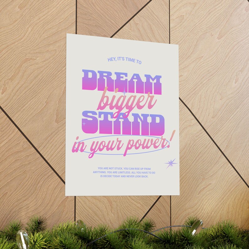 Gradient Motivational Poster, Wall Art, Inspirational Print, Home Decor ...