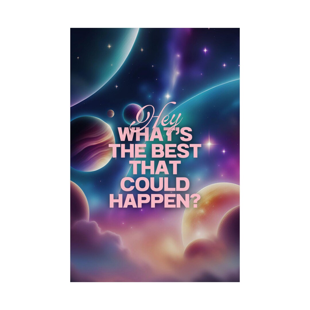 Vertical Galaxy Trippy Positive Affirmation Poster, Matte Wall Decor ...