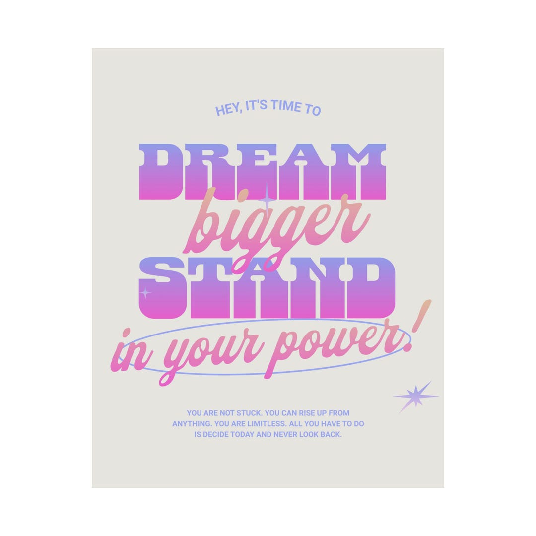 Gradient Motivational Poster, Wall Art, Inspirational Print, Home Decor ...