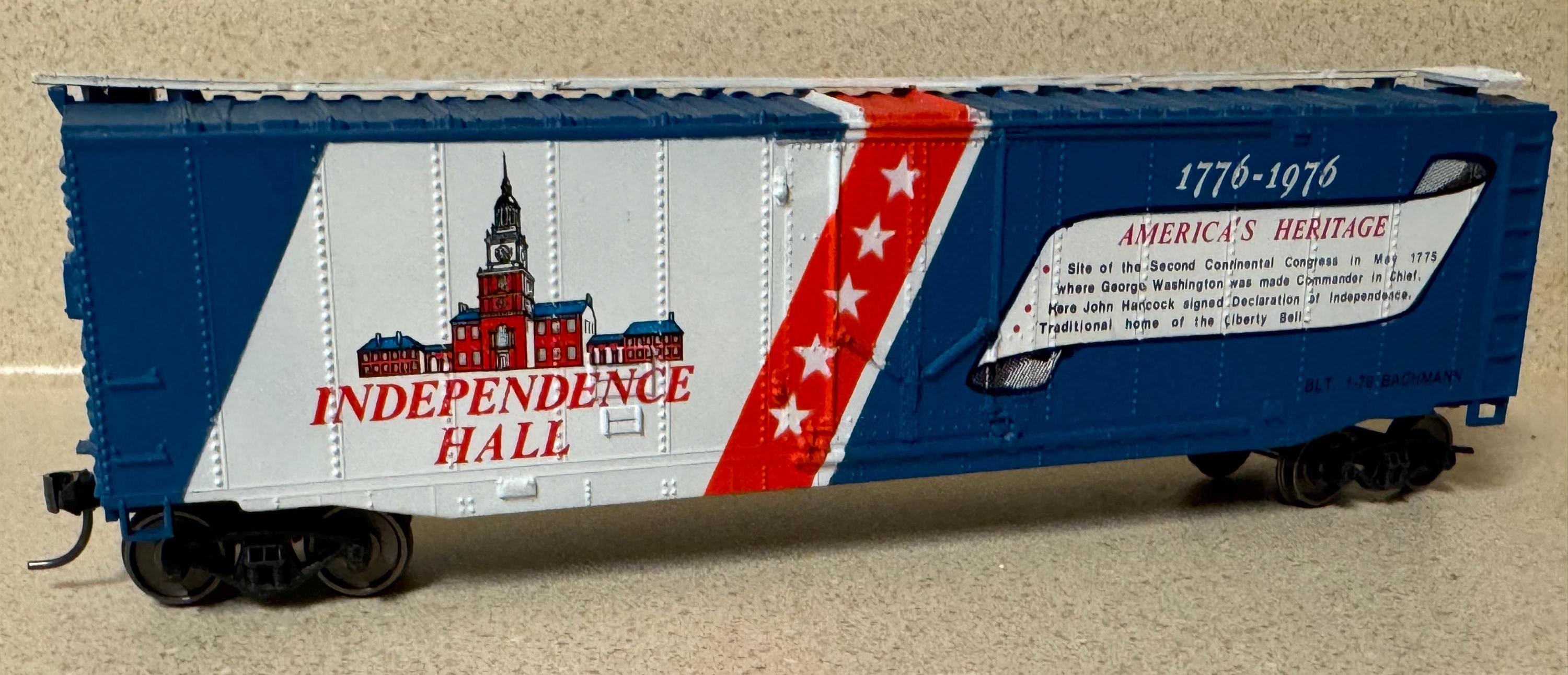 Bachmann HO Scale 6 Bicentennial Boxcars W/caboose Kadee Couplers Metal ...