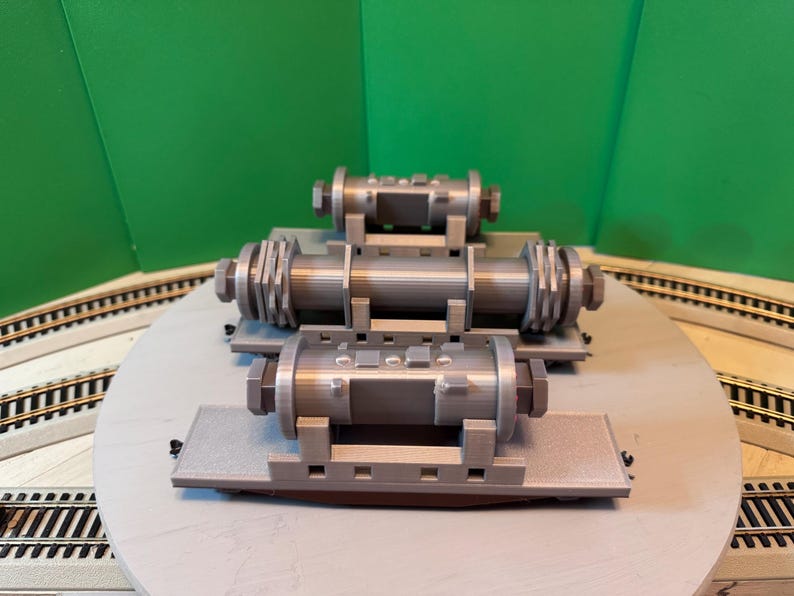 Cybertronic Hobby's HO Scale 50' Nuclear Waste Transport Flatcars (3 ...