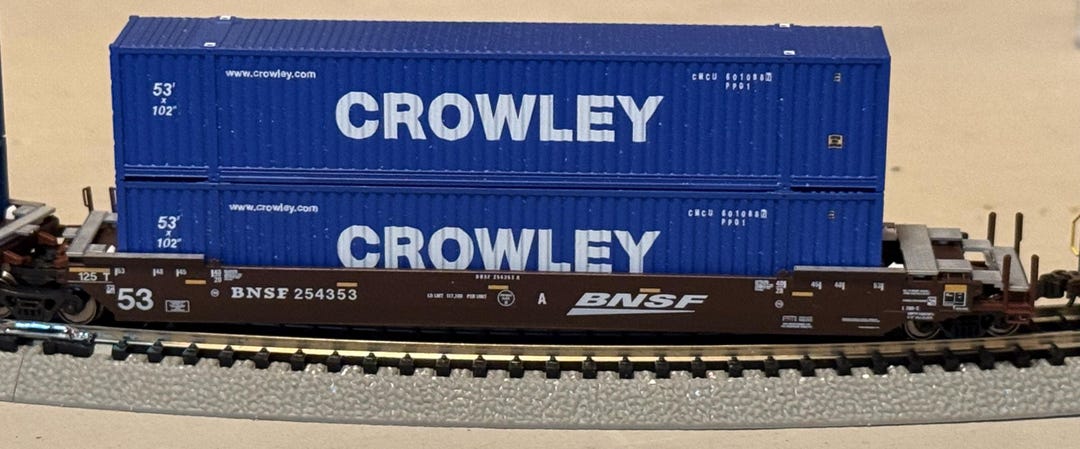 N Scale Kato Gunderson Maxi-iv BNSF 53' Well Cars Swoosh Logo A/B Pair ...