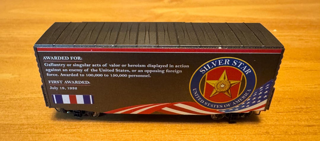 N Scale US Military Silver Star 40' Boxcar - Etsy
