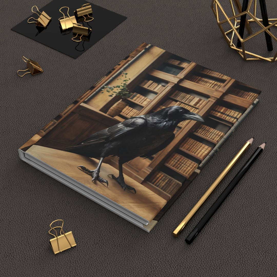 Gothic Raven Journal: Edgar Allan Poe Library Notebook - Etsy