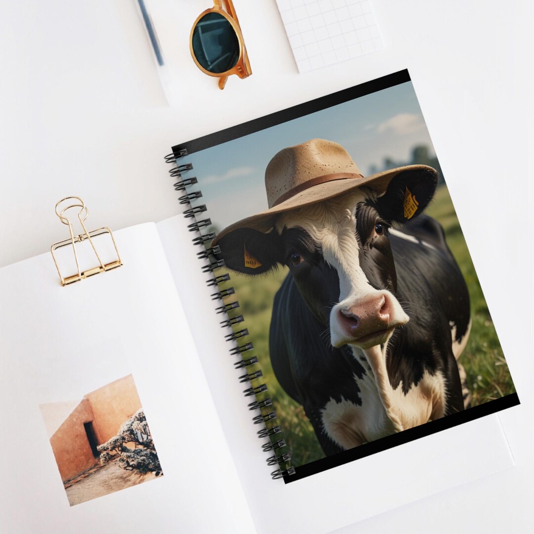 Spring Farm Cow Spiral Notebook, Flower Journal, Gifts for Her, School ...