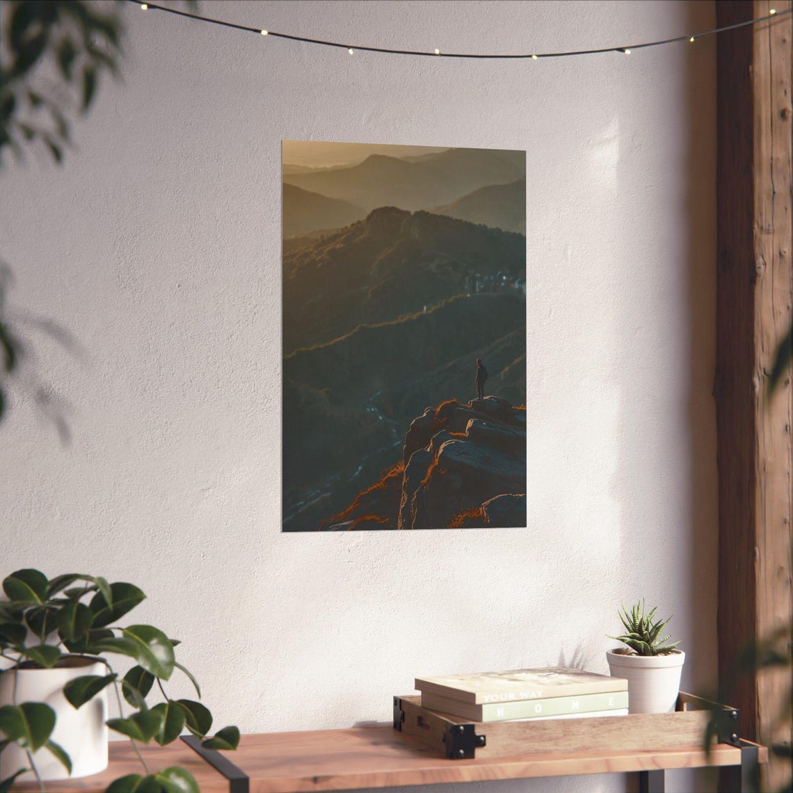Mountain Overlook Nature Art, Natural Oil Painting, Rustic Art Decor ...