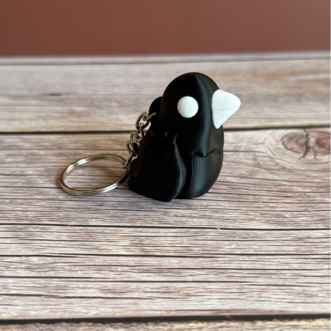 Articulated Baby Crow 3D Printed Keychain – Flexible Keyring, Cute ...