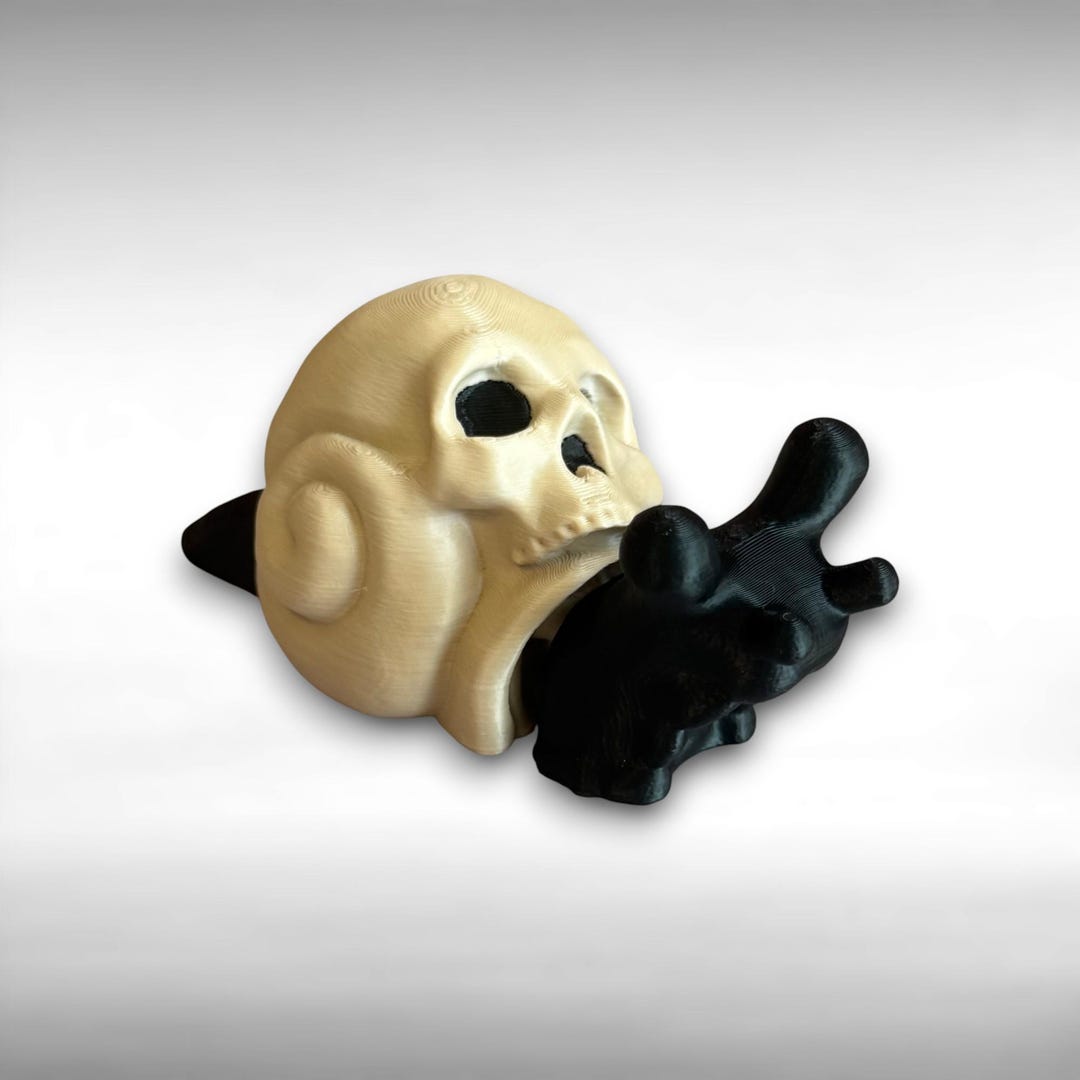 Skull Snail Figurine - Articulated Spooky Gothic Decor - Etsy