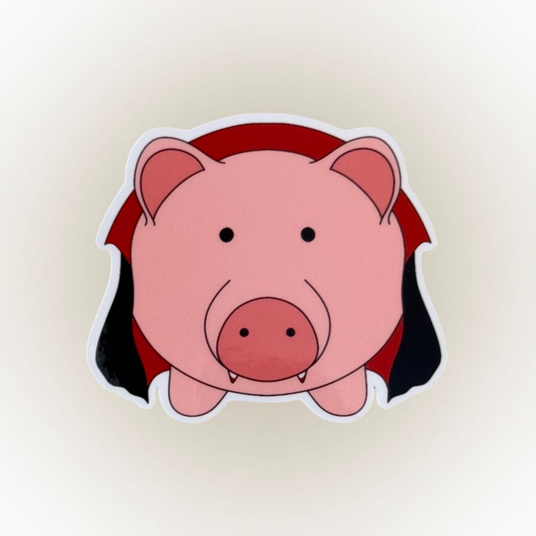 Count Porkula: Dracula Pig Sticker - Spooky Cute Piggie Vampire Design ...