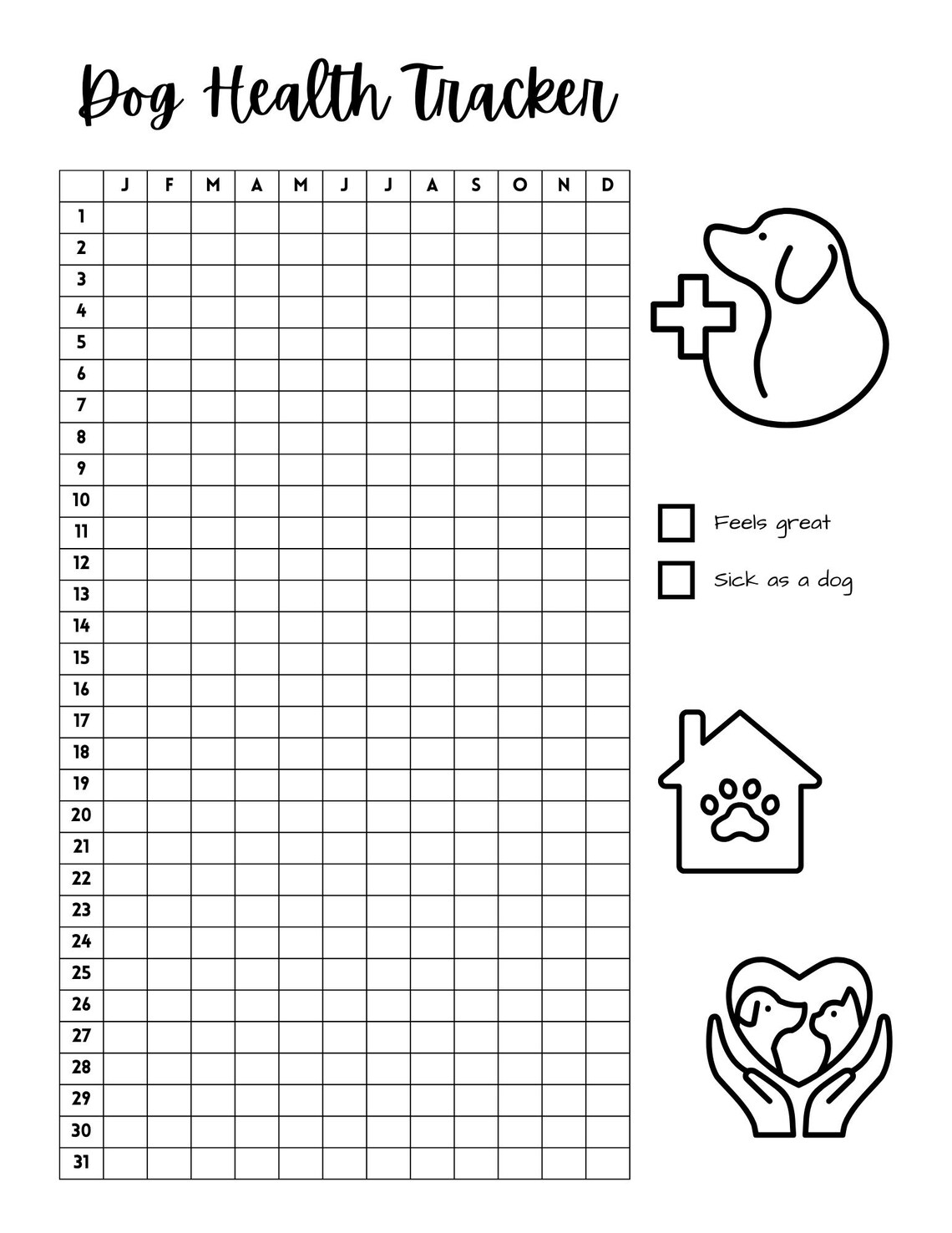 Yearly Dog Tracker Bundle: Walk, Health, Training (printable PDF) - Etsy