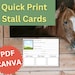 Editable Stall Card Template for Horse Shows With Logo and Photo ...