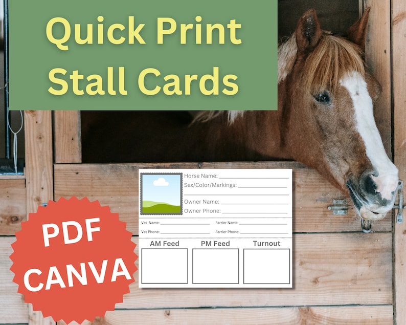 Basic Stall Card - Black & White - US Letter Print - Customizable ...