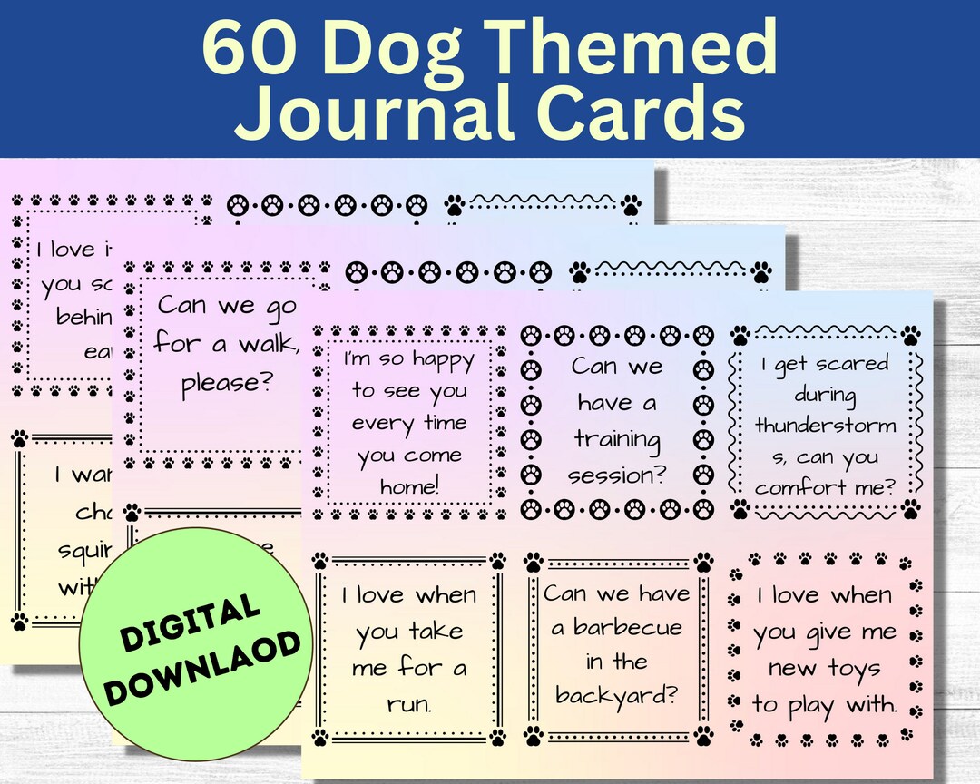 Dog Point of View Journal Cards Journal Prompts, Printable Words ...
