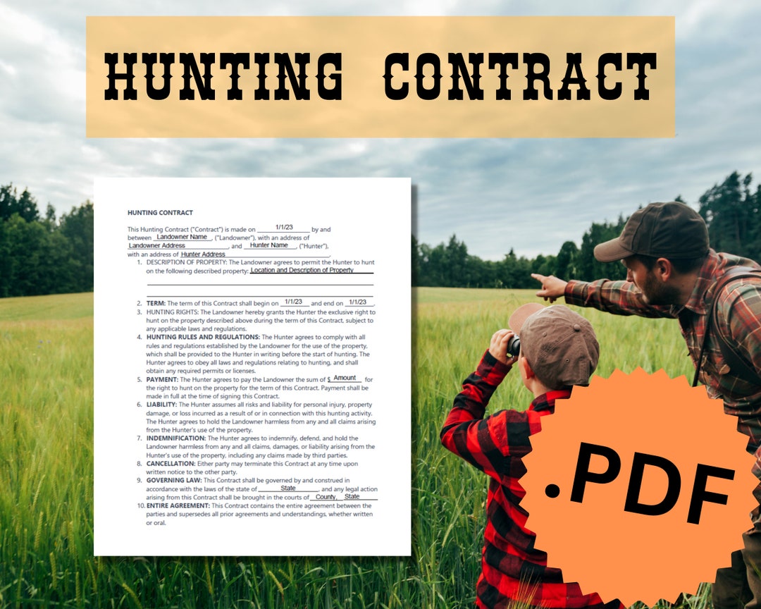 Customized Hunting Contract - Land Use Contract - Hunters Contract ...