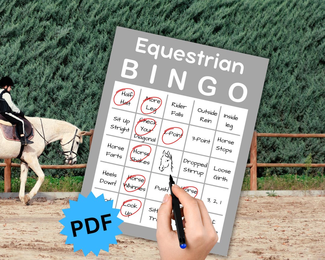 Equestrian Bingo | Riding Lesson Bingo | Horse Riding Bingo | Games for ...