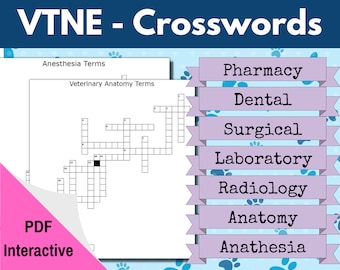 VTNE Crossword Puzzles: Vet Tech Vocabulary Study Guide (PDF ...