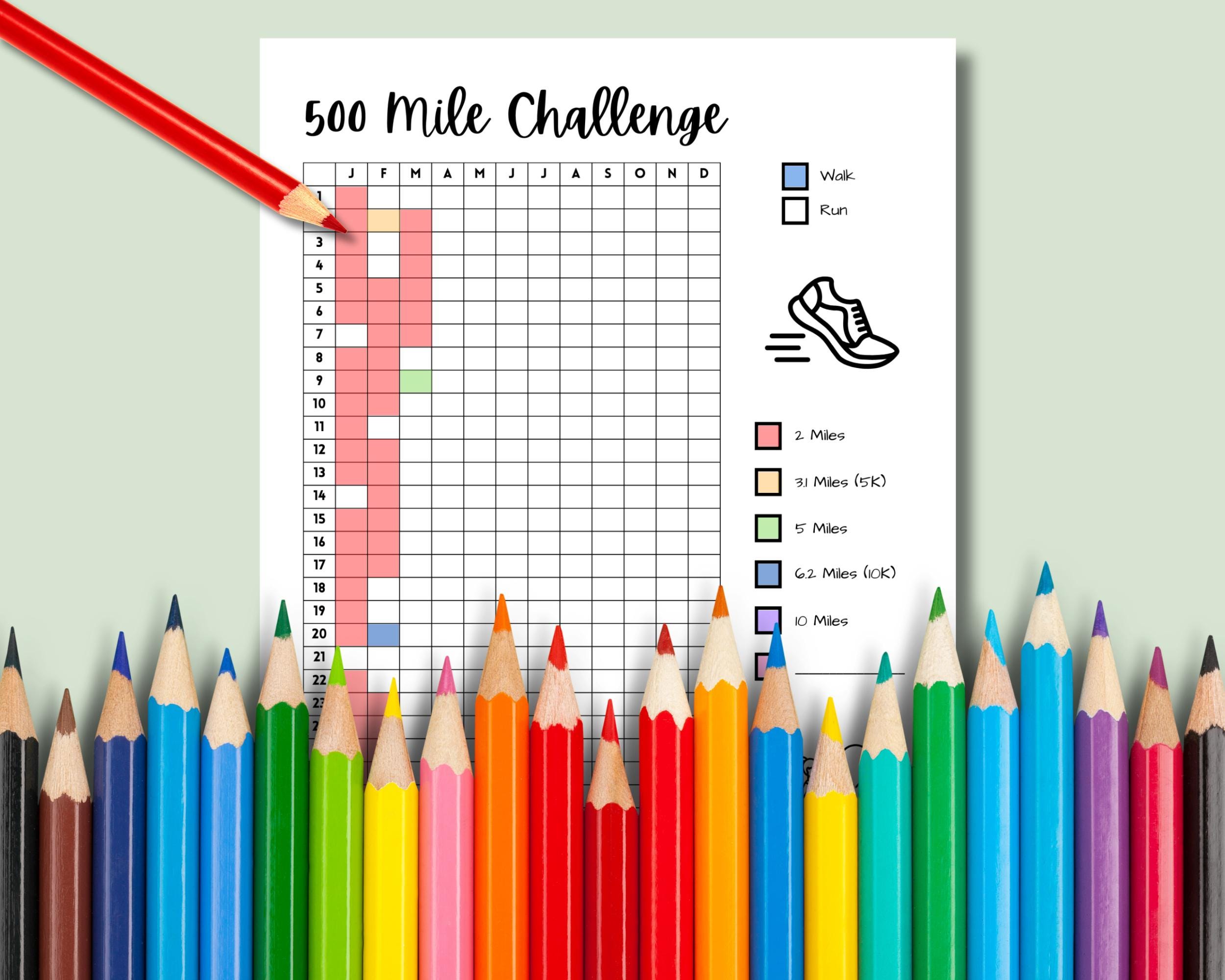 500 Mile Challenge | Walk 500 Miles 2025 | Run 500 Miles 2025 | Fitness ...