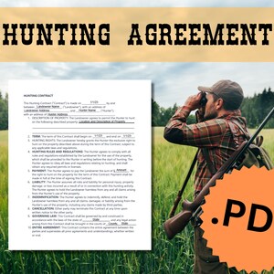 Fillable Hunting Contract - Land Use Contract - Hunters Contract - Deer ...