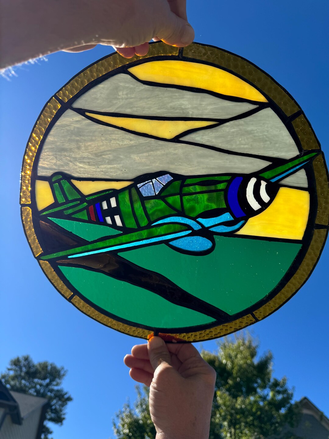 Stained Glass - Stained Glass Plane - Stained Glass BF109 - Stained ...