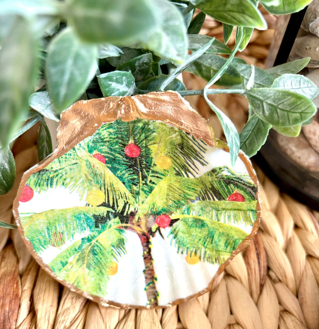 Large Christmas Palm Tree Trinket Dish, Unique Coastal Gift, Coastal ...