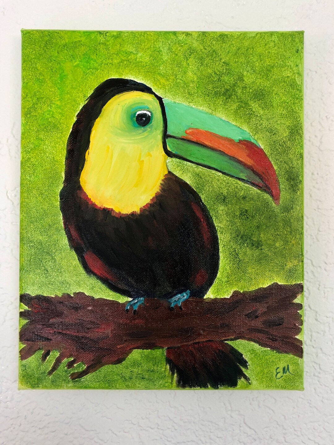 Toucan Bird Oil Painting by Evie Mineau, Tropical Bird Painting, Toucan ...