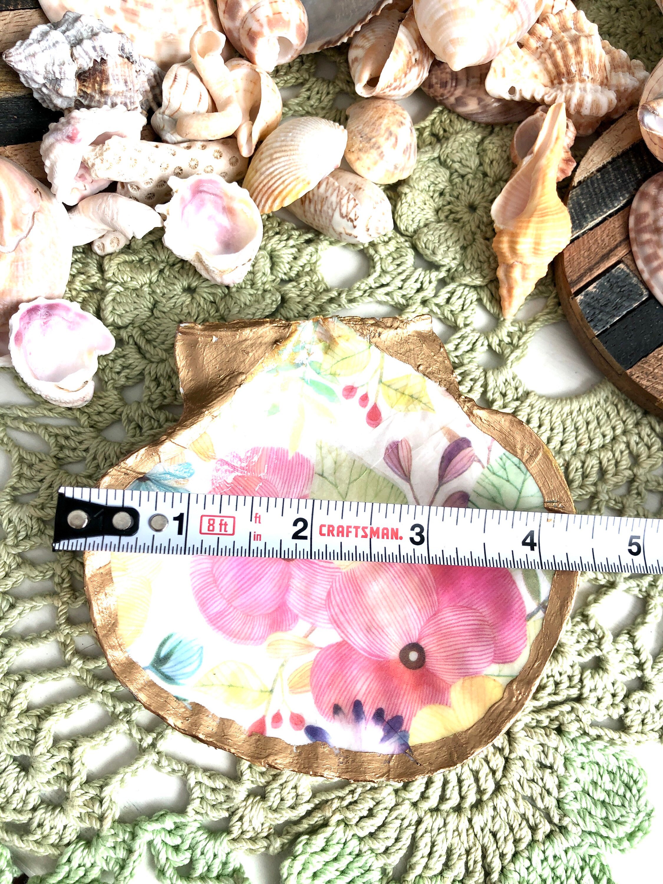 Pink Petunia Sea Shell Trinket, Beach Ring Dish, Coastal Grandmother ...