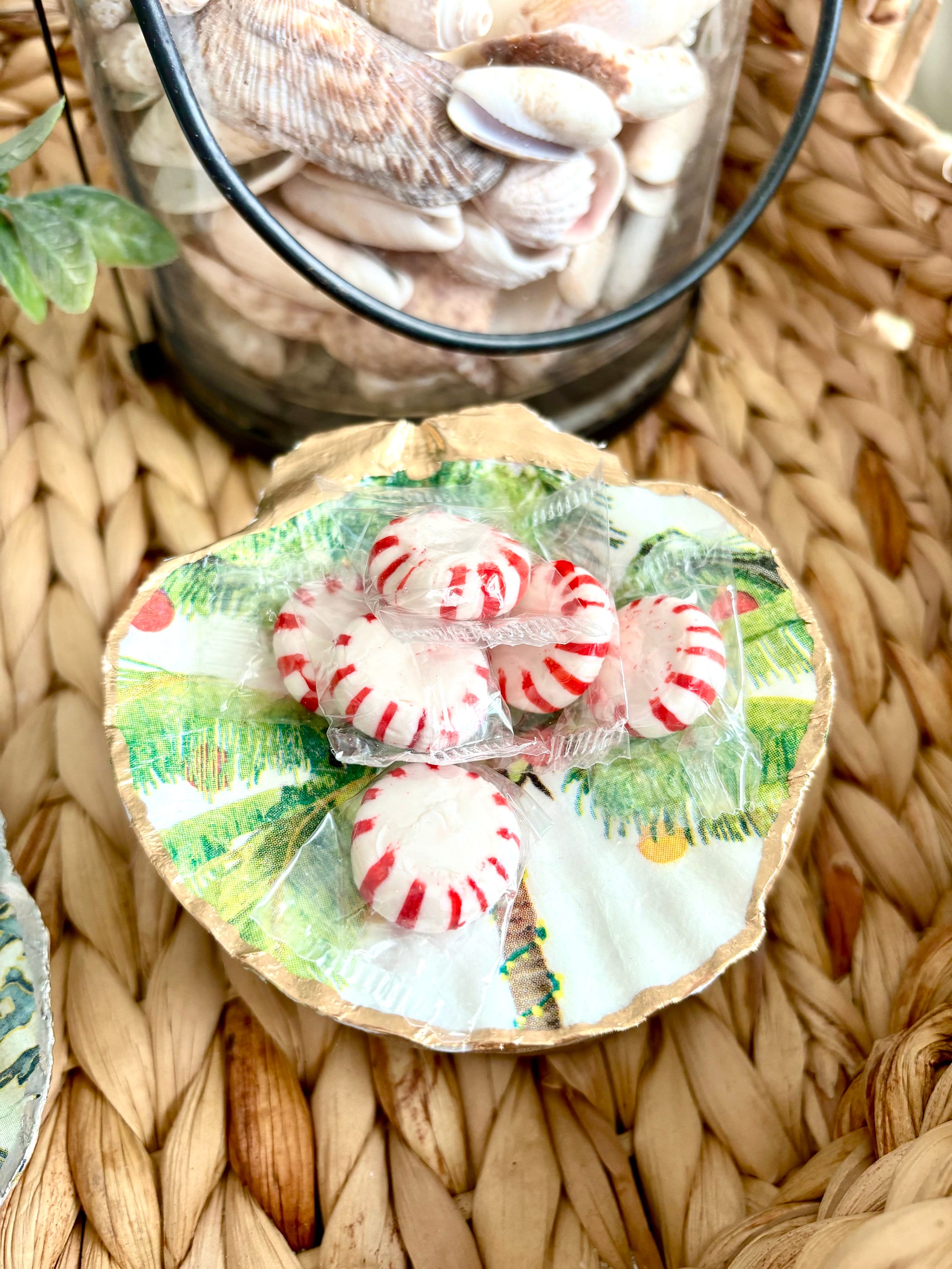 Large Christmas Palm Tree Trinket Dish, Unique Coastal Gift, Coastal ...