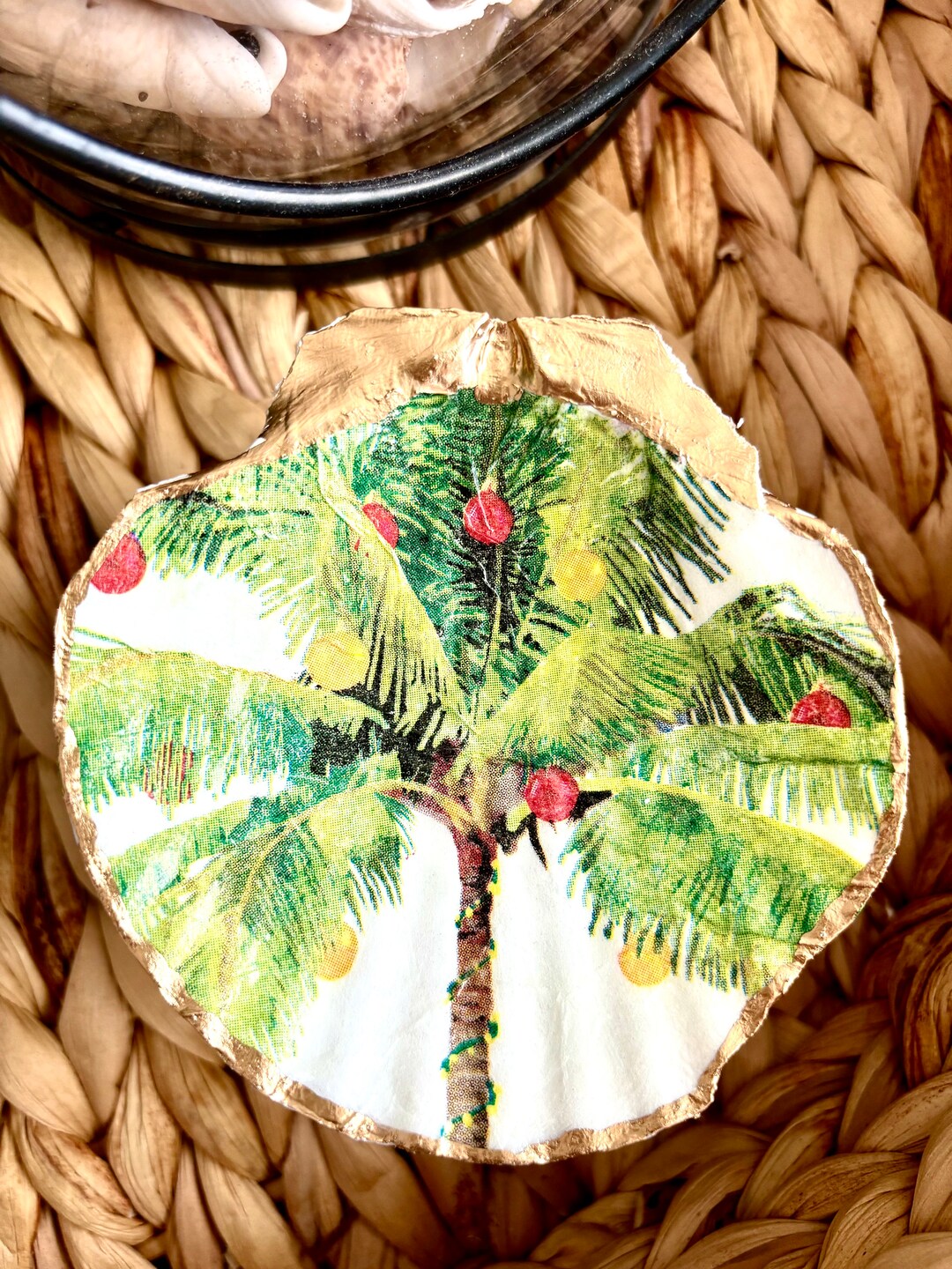 Large Christmas Palm Tree Trinket Dish Unique Coastal Gift - Etsy