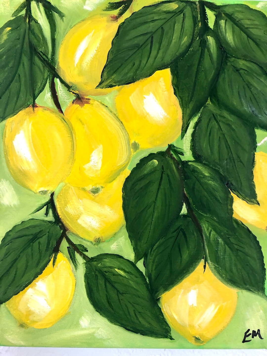 Lemon Tree Oil Painting Yellow Lemon Tree Oil Painting by - Etsy