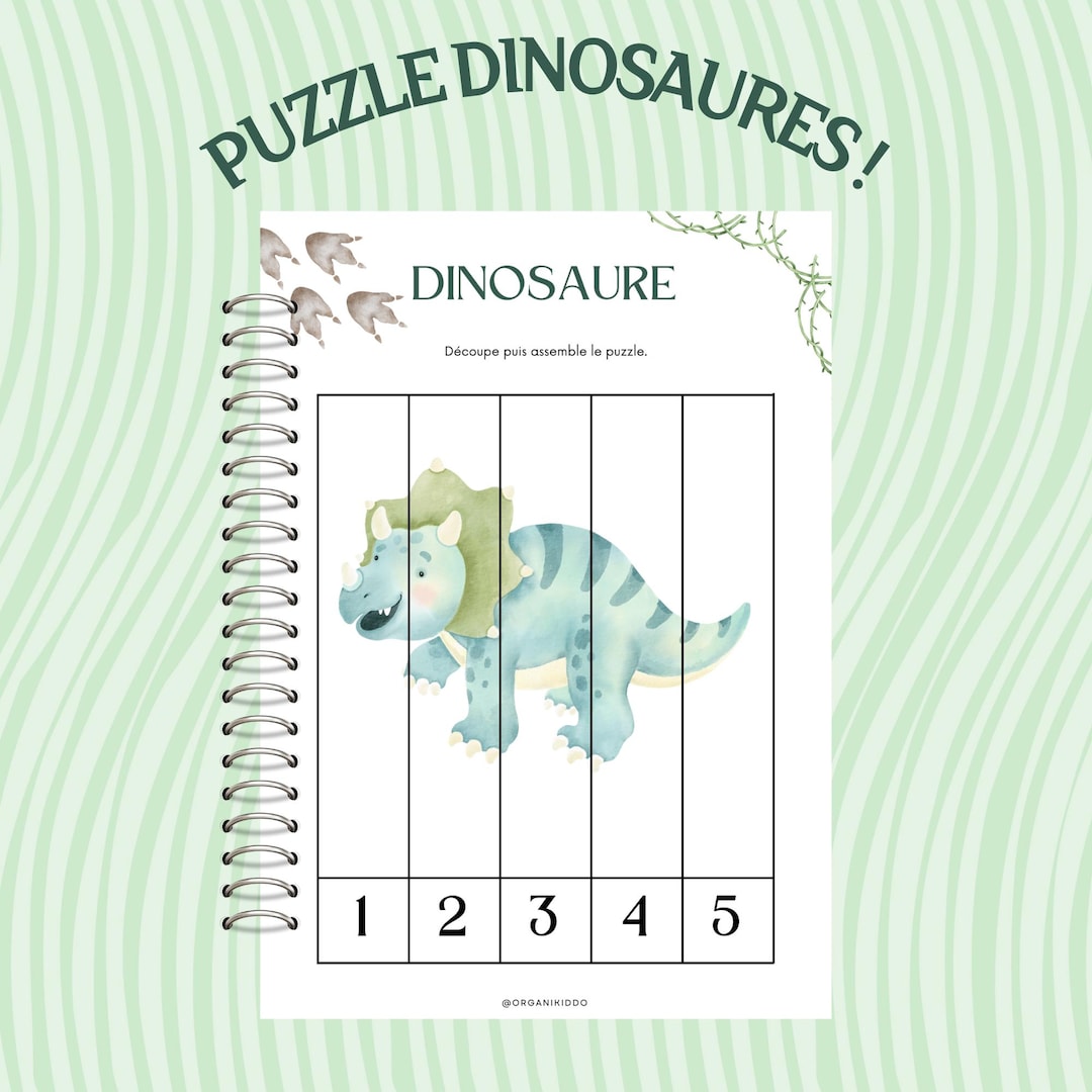 Printable Dinosaur Puzzle - Cut and Assemble Activity - Etsy